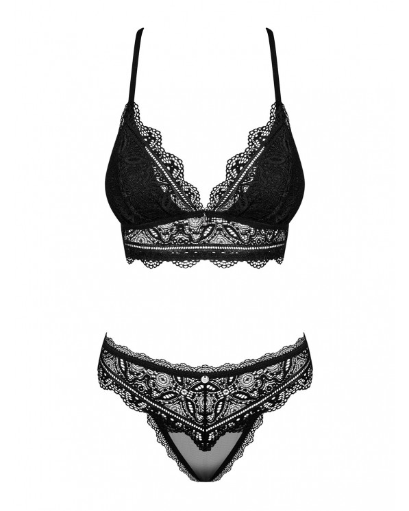 Obsessive Sensuale completino intimo in pizzo nero collezione Renelia